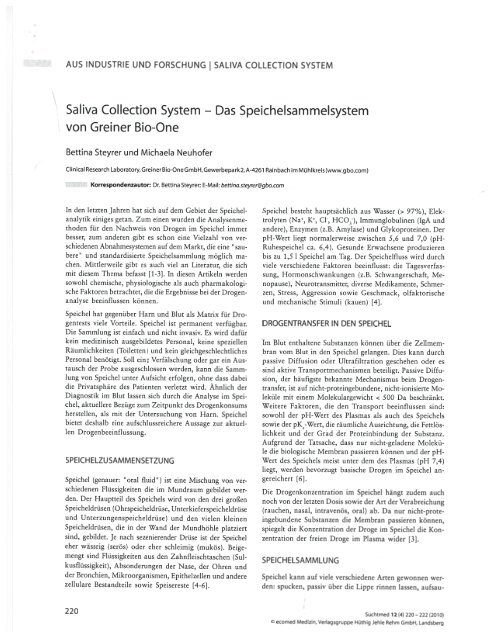 Saliva Collection System — Das ... - Greiner Bio-One