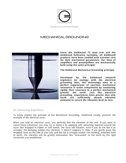 MECHANICAL GROUNDING - Goldmund