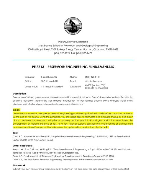 pe 3513 – reservoir engineering fundamentals - Petroleum ...