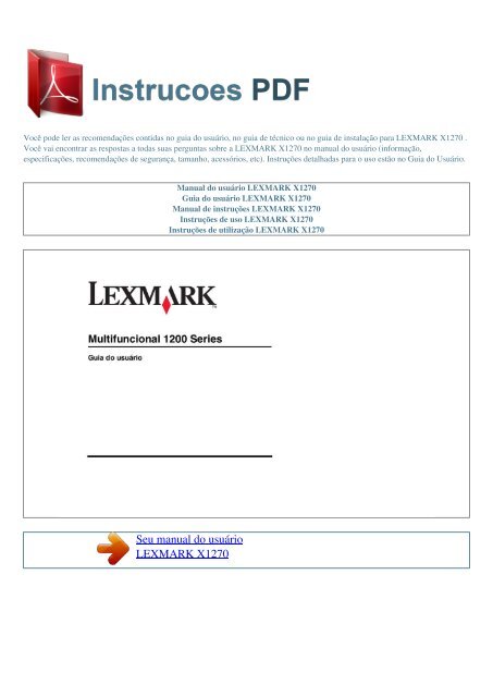 Lexmark x1270 installation software - gsmmopla