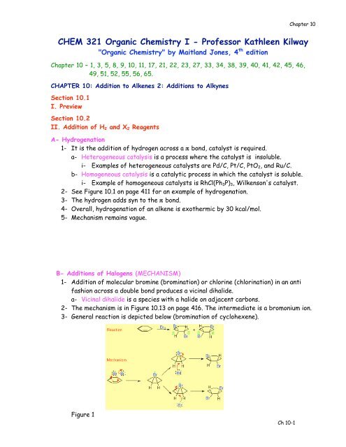 CHEM 321 Organic Chemistry I - Professor Kathleen Kilway