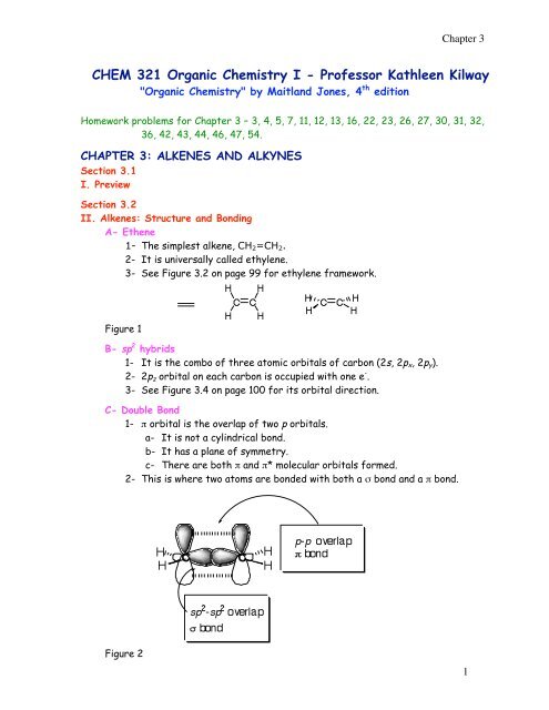 CHEM 321 Organic Chemistry I - Professor Kathleen Kilway