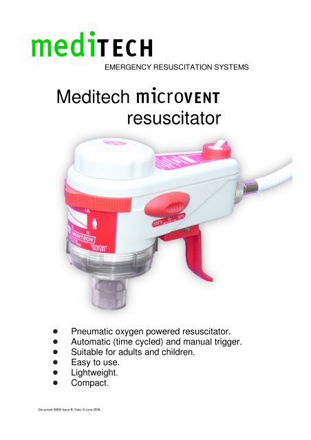 microVENT resuscitator range brochure, Sales Document 080M ...