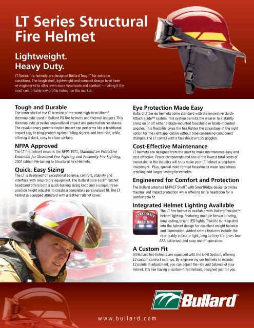 LT Series Structural Fire Helmet - Bullard