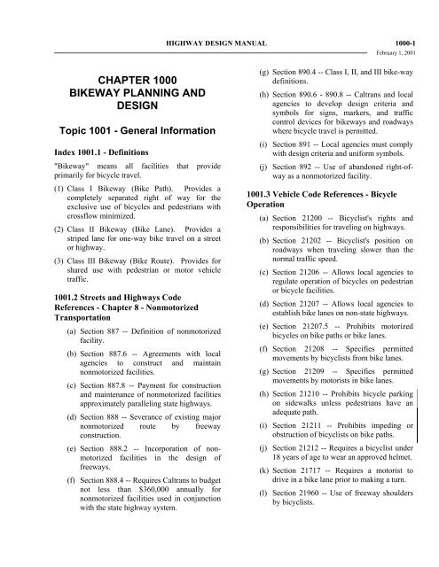 Caltrans Highway Design Manual Chapter 1000 - SCCRTC