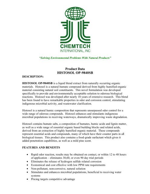 Histosol OP9840SB - Chemtech International Inc