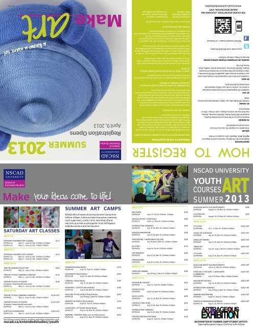 HOW TO REGISTER - Nova Scotia College of Art and Design