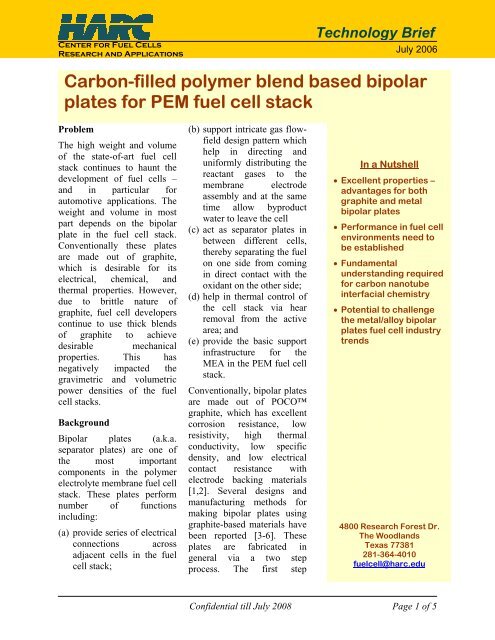 Carbon-filled polymer blend based bipolar plates for PEM fuel cell ...