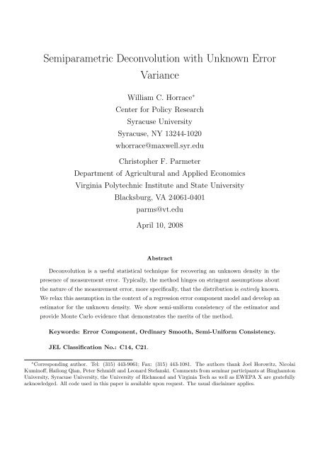 Semiparametric Deconvolution with Unknown Error Variance