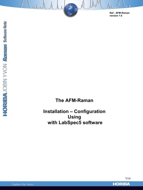 The AFM-Raman Installation – Configuration Using with LabSpec5 ...