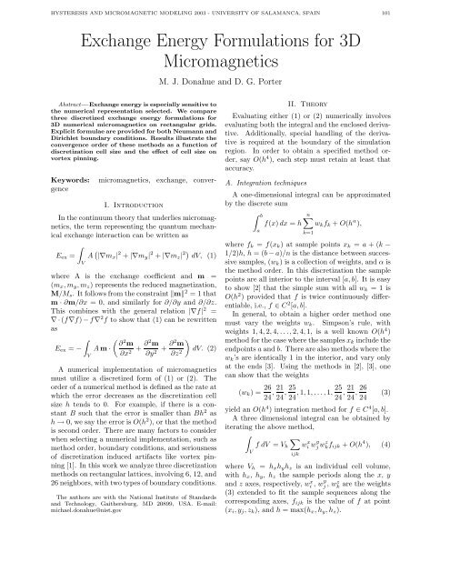 Exchange Energy Formulations for 3D Micromagnetics