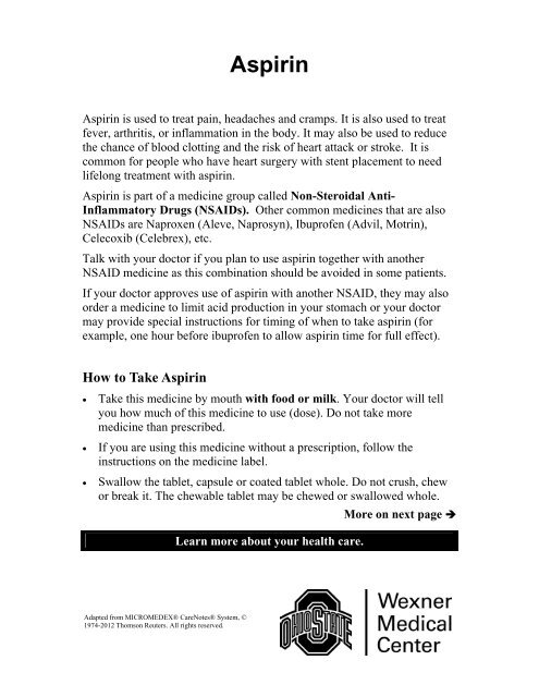 Aspirin Patient Education Home aspirin-patient-education-home