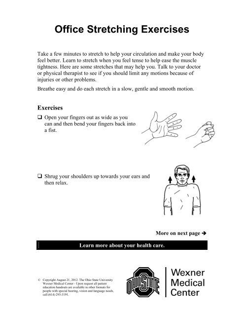 Office Stretching Exercises - The Ohio State University