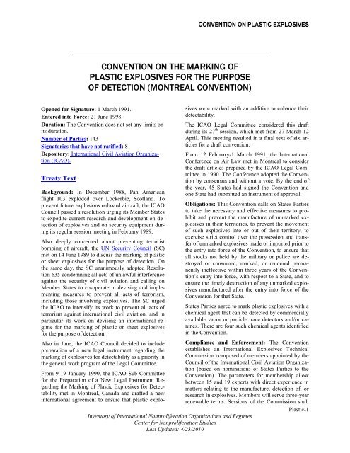 CONVENTION ON THE MARKING OF PLASTIC ... - CNS