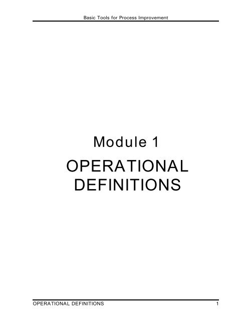 Basic Tools for Process Improvement