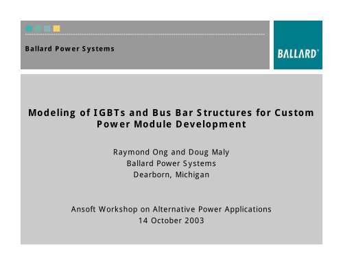 Presentation Modeling Of Igbts And Bus Bar Structures For Custom