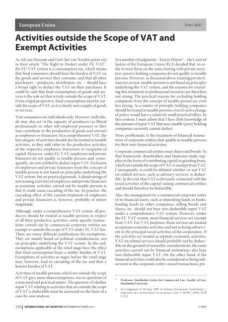 Activities outside the Scope of VAT and Exempt ... - empcom.gov.in