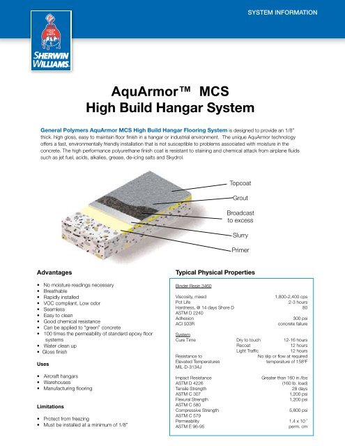 AquArmor™ MCS High Build Hangar System - General Polymers