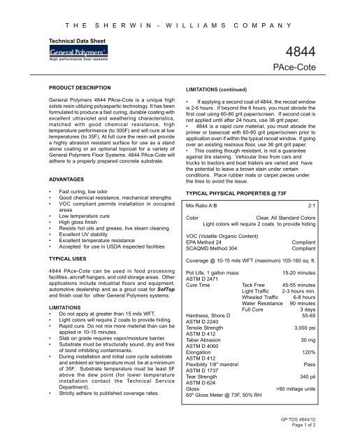 PAce-Cote - General Polymers
