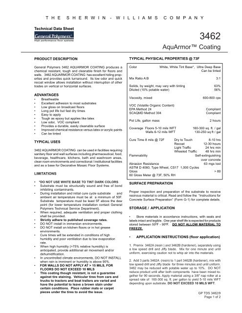 AquArmor™ Coating - General Polymers