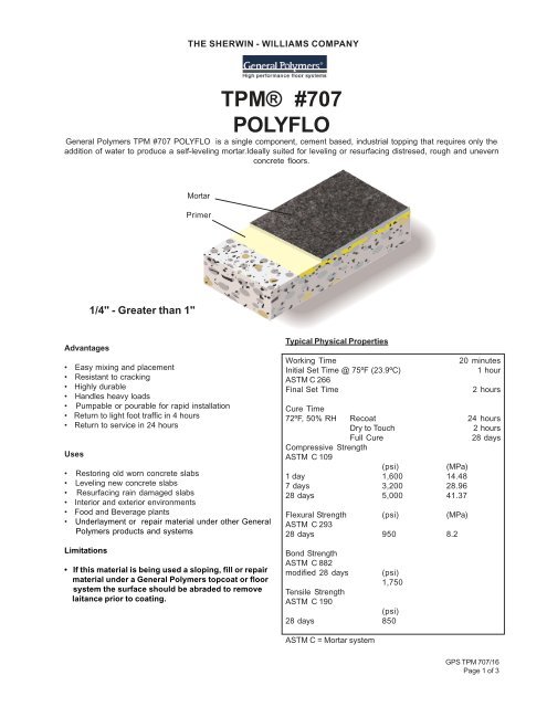 TPM® #707 POLYFLO - General Polymers