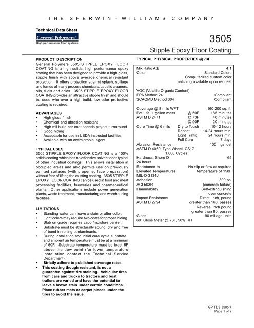 3505 Stipple Epoxy Floor Coating - General Polymers
