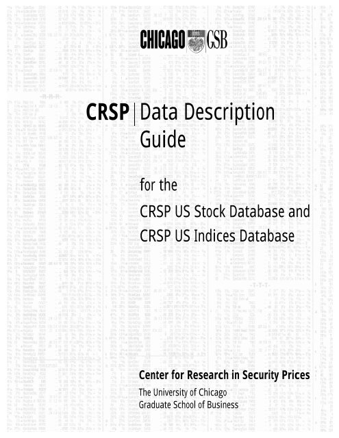 CRSP Data Description Guide - Clemson University