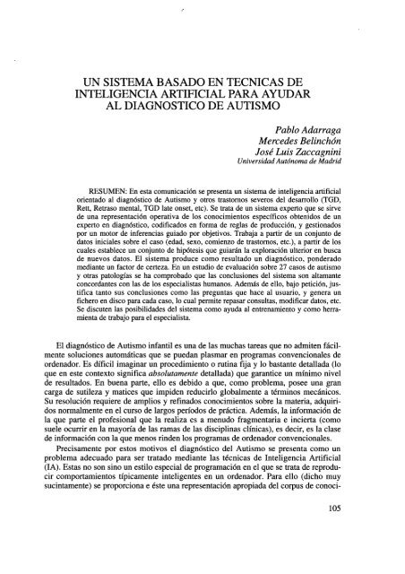 un sistema basado en tecnicas de inteligencia artificial para ... - Aetapi un sistema basado en tecnicas de inteligencia artificial para ... - Aetapi