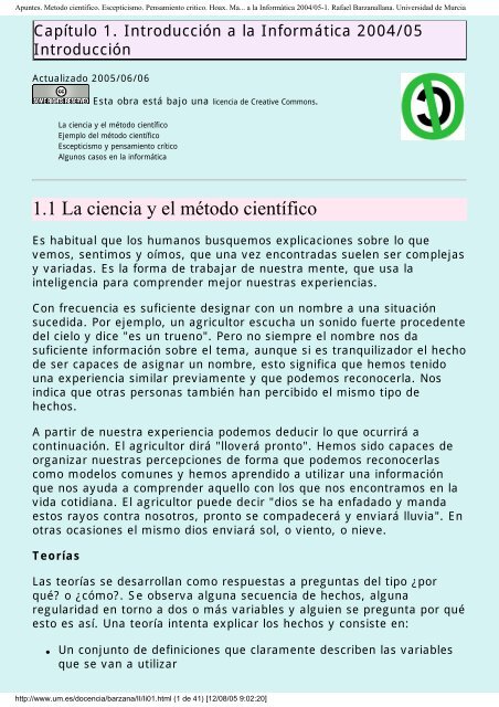 Apuntes. Metodo científico. Escepticismo ... - Grupo Alarcos Apuntes. Metodo científico. Escepticismo ... - Grupo Alarcos