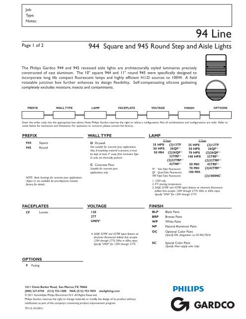 Submittal Data Sheet - Gardco Lighting