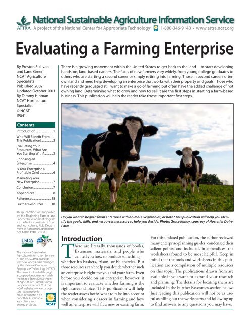 Evaluating a Farming Enterprise - Sustaining Farming on the Urban ...