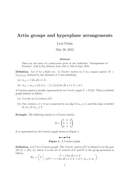 Artin groups and hyperplane arrangements