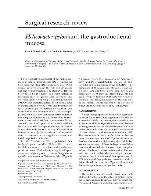 uréase helicobacter pylori