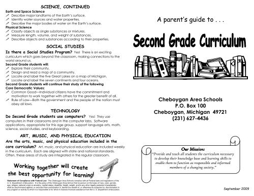 Second Grade Curriculum Guide