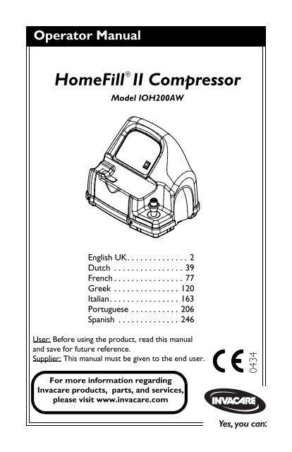HomeFill®II Compressor - Invacare