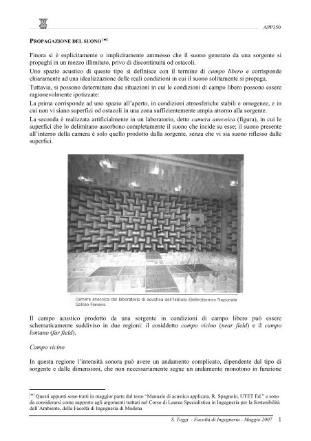 APP350- Propagazione del suono