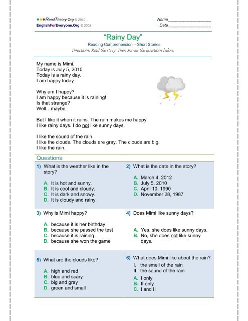 “Rainy Day” - English for Everyone