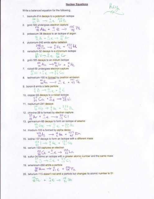 Nuclear Reactions and Half Life