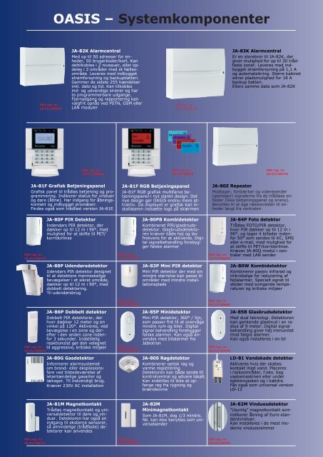 OASIS – Systemkomponenter - Pro - Sec