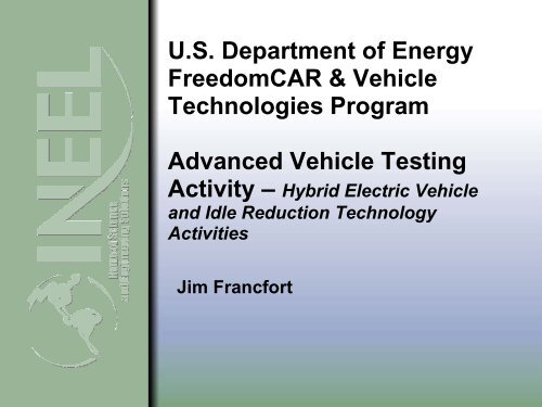 Technology - Advanced Vehicle Testing Activity