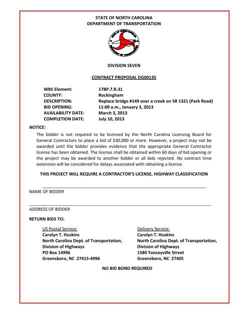 DG00135 - Connect NCDOT - North Carolina Department of ...