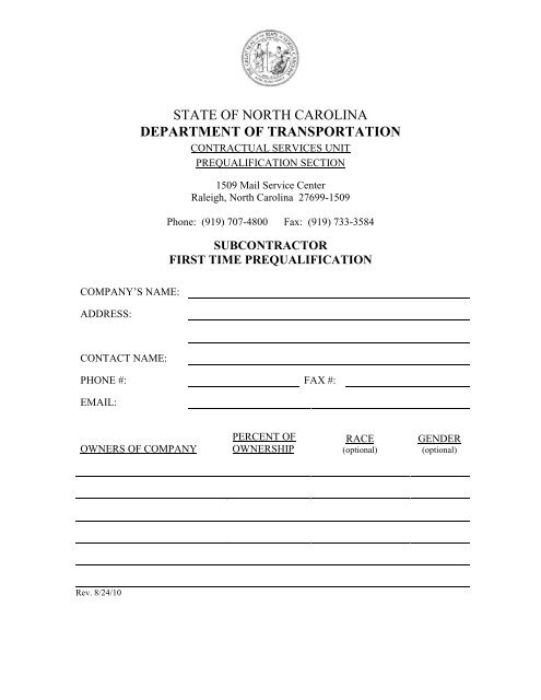 Subcontractor Prequalification Form.pdf - Connect NCDOT - North ...