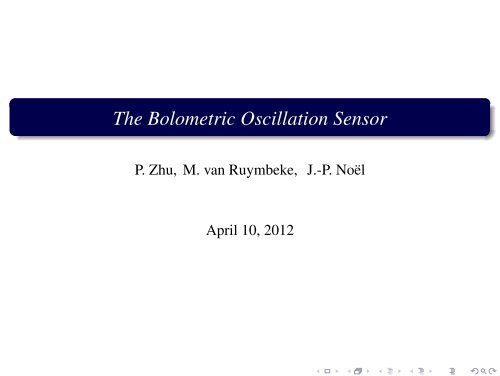 The Bolometric Oscillation Sensor - Cnes