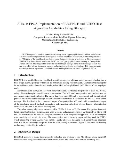 Final report - Computation Structures Group