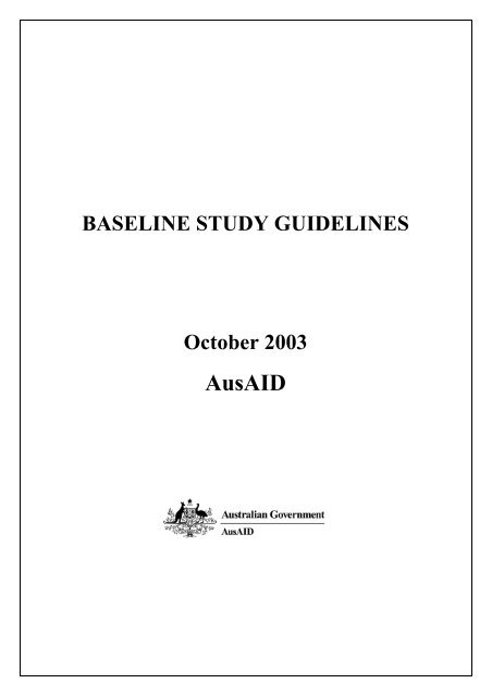 baseline study guidelines - AusAID