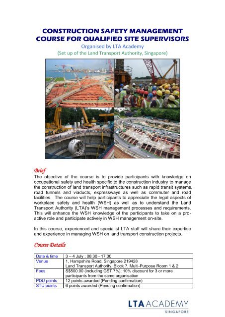 construction safety management course for qualified site supervisors