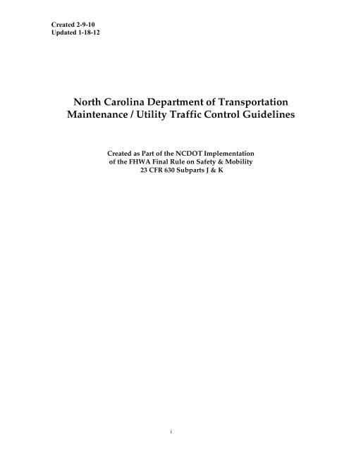 NCDOT Maintenance Utility Traffic Control Guidelines Connect ncdot-maintenance-utility-traffic-control-guidelines-connect