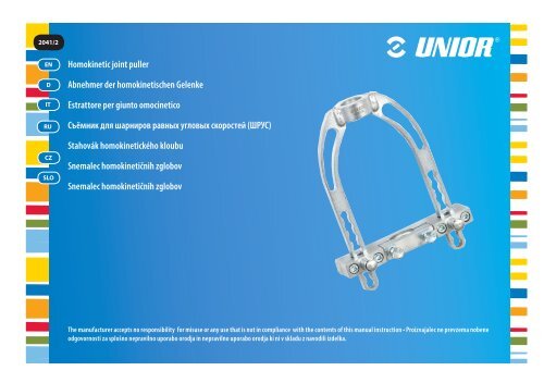 Homokinetic joint puller Abnehmer der homokinetischen ... - Unior