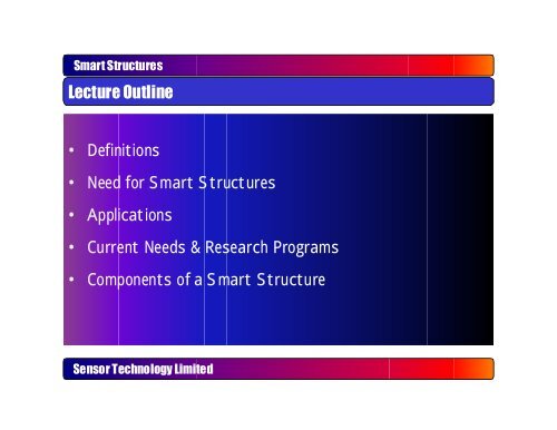 Smart Structure Applications Smart Structures - Department of ...