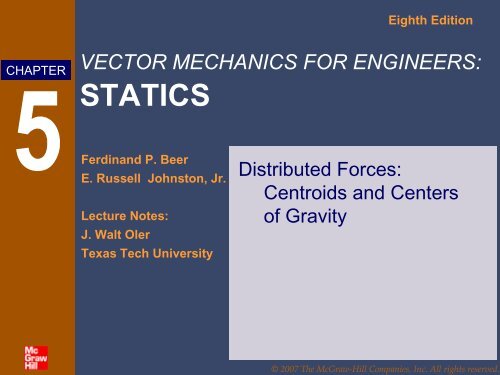 Vector Mechanics for Engineers: Statics
